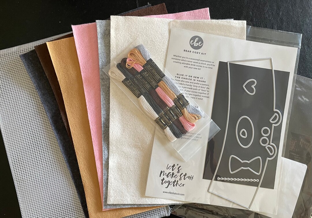 Bear Cozy Kit Drink Cozies Fun Felt DIY Kit Drink Cozy Kit - Etsy