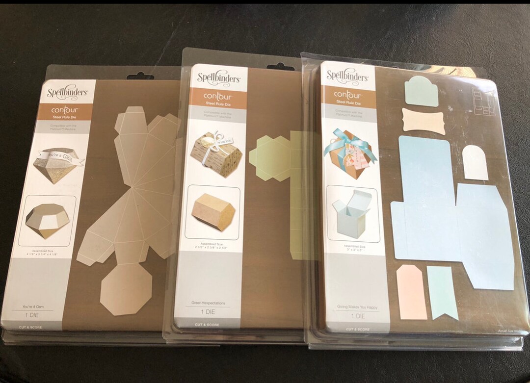 Spellbinders Contour, Various Designs, Diamond, Gem, Gift Box, Hexagon ...