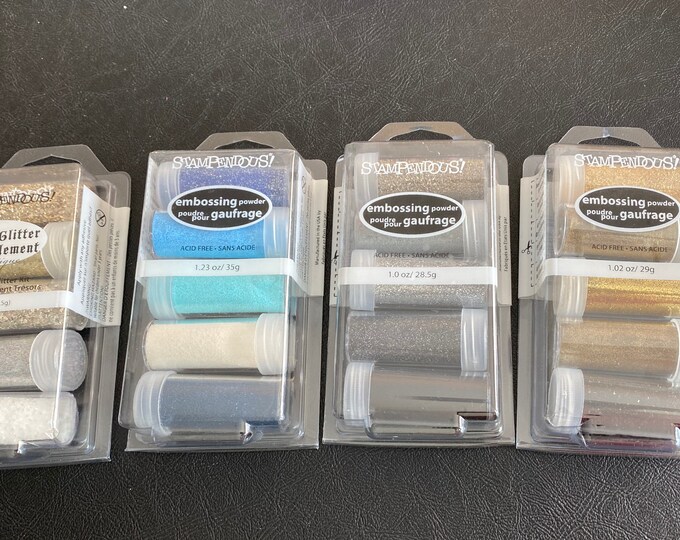 Pack of 5 Embossing Powder, Glitter Set, Various Color, Gold, Silver ...