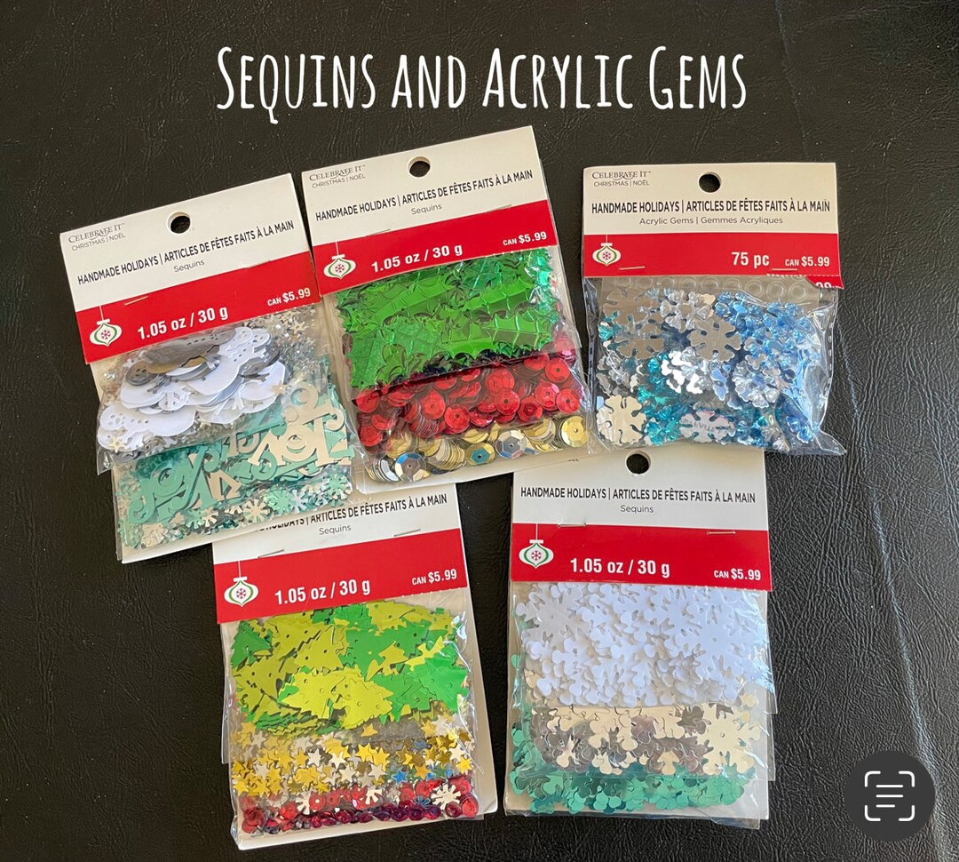 Christmas Sequins & Acrylic Gems: Craft Embellishments (1.05 Oz/30g) - Etsy