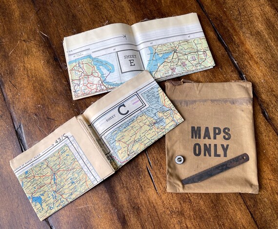 WW2 WWII 1943 Escape Evasion Fabric Map Kit C/D & E/F Europe | Etsy