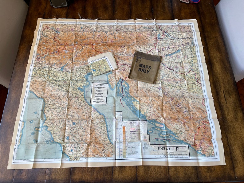 WW2 WWII 1943 Escape Evasion Fabric Map Kit C/D & E/F Europe - Etsy