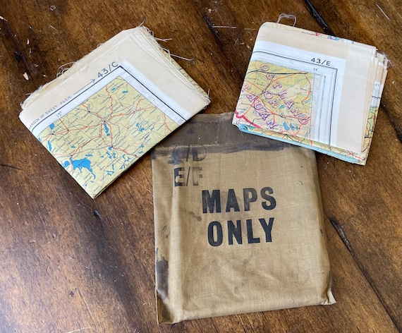WW2 WWII 1943 Escape Evasion Fabric Map Kit C/D & E/F Europe - Etsy