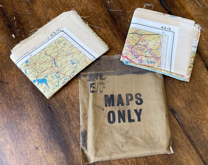 WW2 WWII 1943 Escape Evasion Fabric Map Kit C/D & E/F Europe With Pack ...