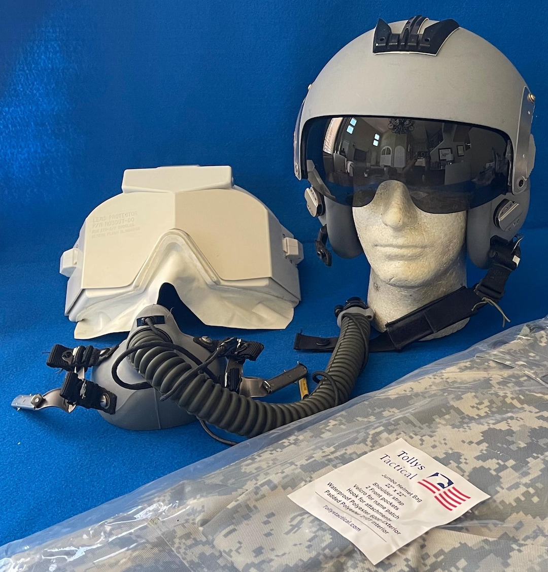 Rare Set HGU55 Pilot Flight Helmet and Nuclear EEU-2/P Flash Goggles ...