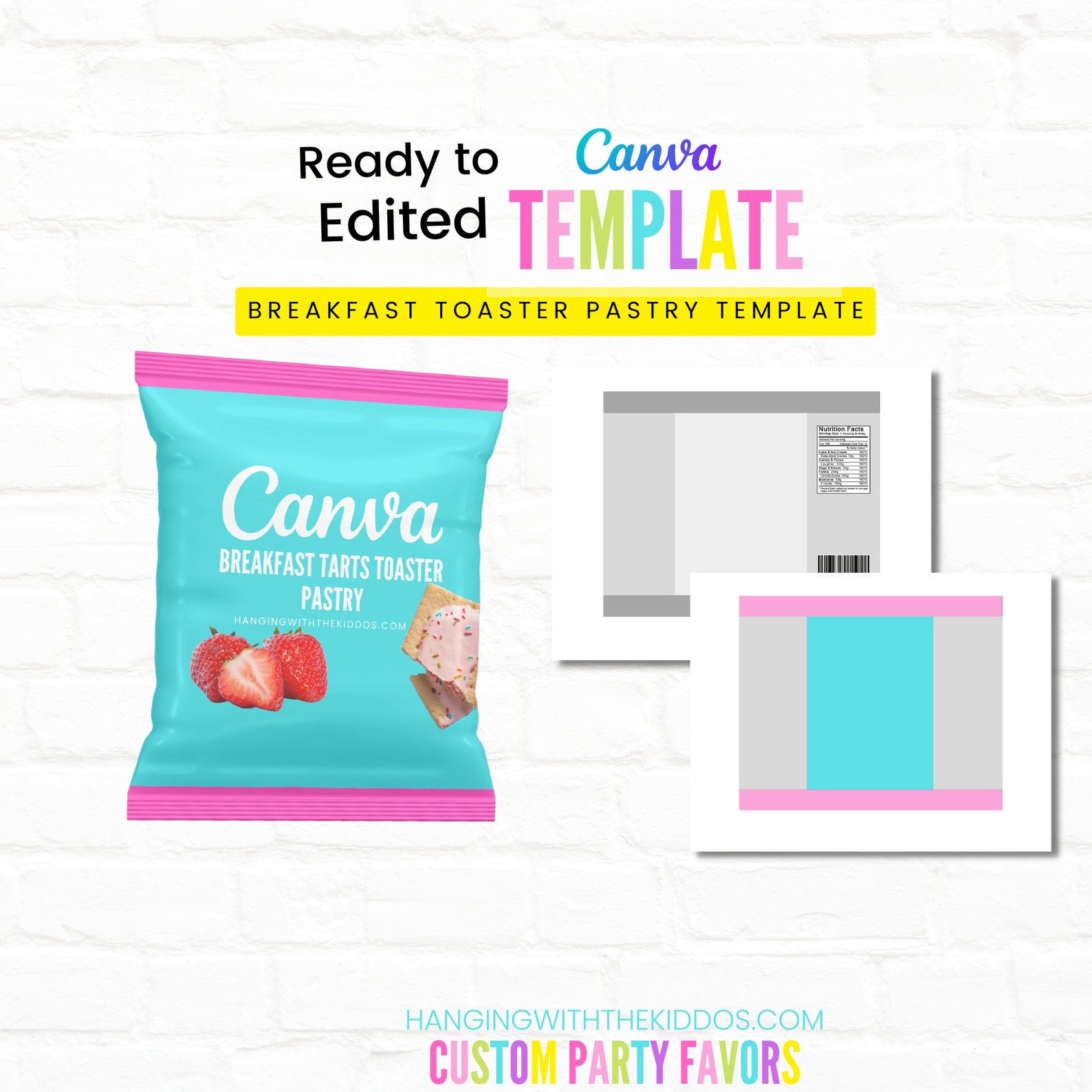 Blank Fruit Snacks Template Canva Editable Template 0 9 Oz Etsy