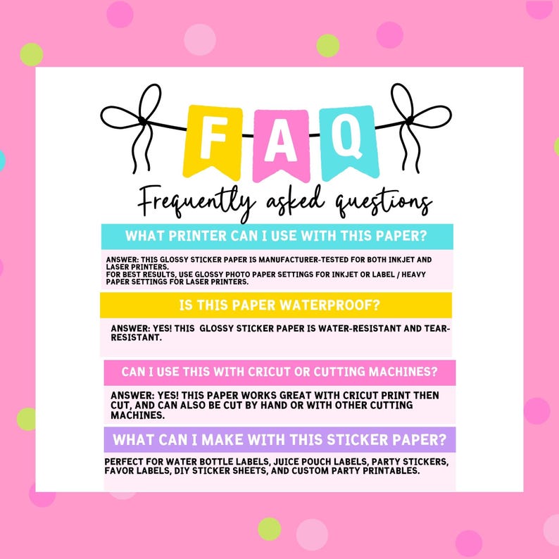 Waterproof Glossy Vinyl Sticker Paper Sheets – Printable Labels for ...