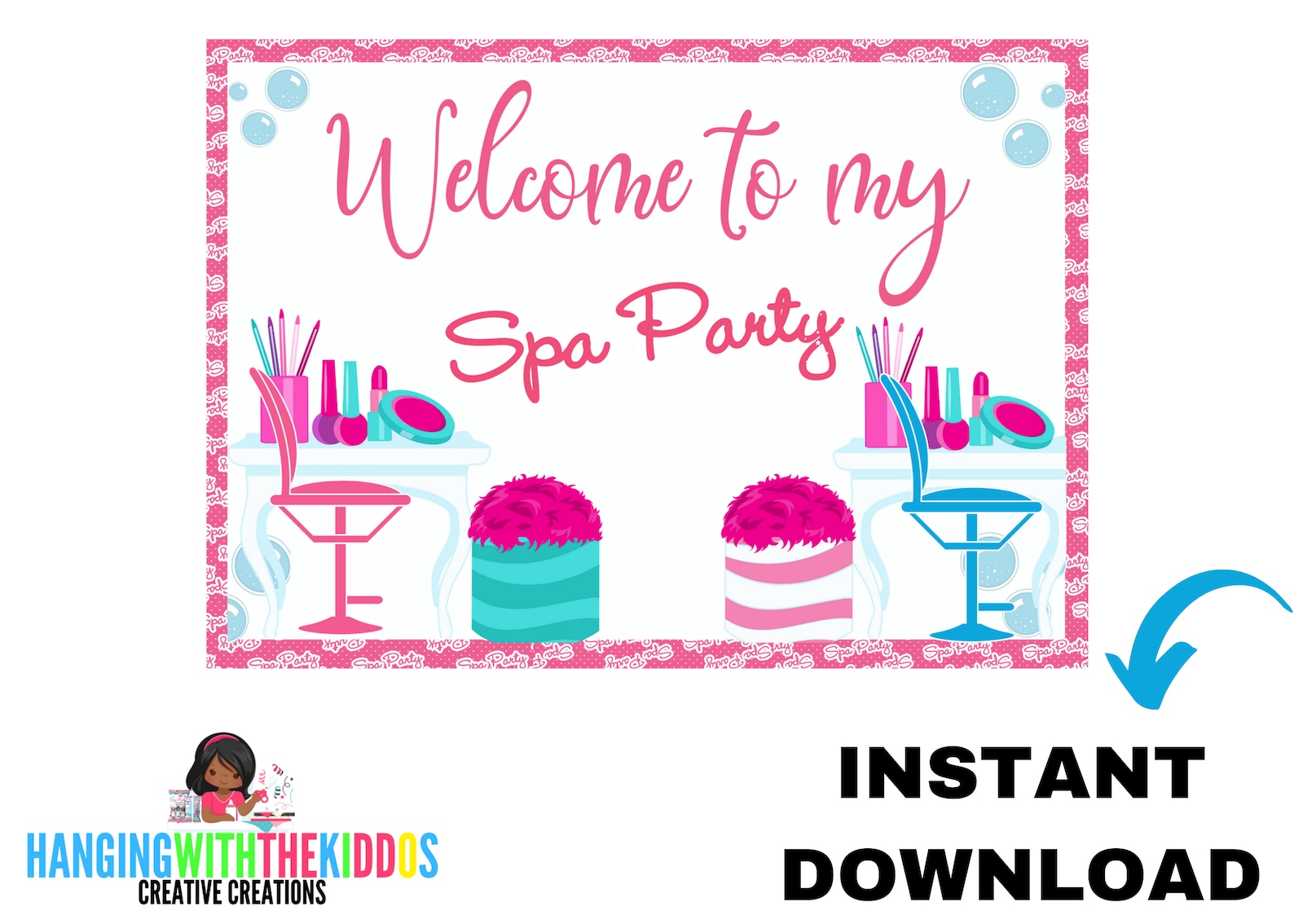 Spa Party Signs | Birthday Activity, Photo Booth (digital Download) - Etsy