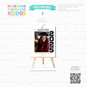 Personalized Graduation Welcome Sign Canva Template With Custom Photo ...
