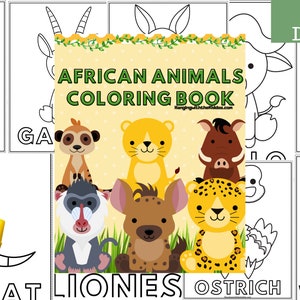 African Animals Coloring Book | Printable Colouring Book for Kids and ...