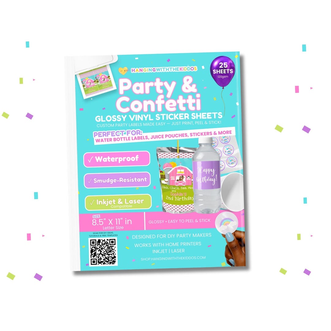 Waterproof Glossy Vinyl Sticker Paper Sheets – Printable Labels for ...