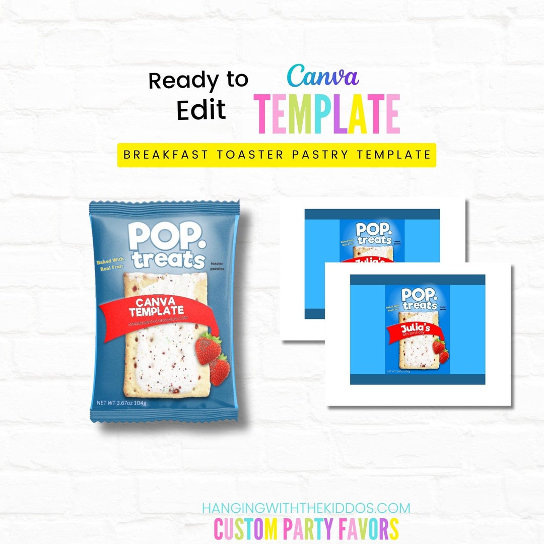 Breakfast Tarts Toaster Pastry BLANK TEMPLATE Template - Etsy