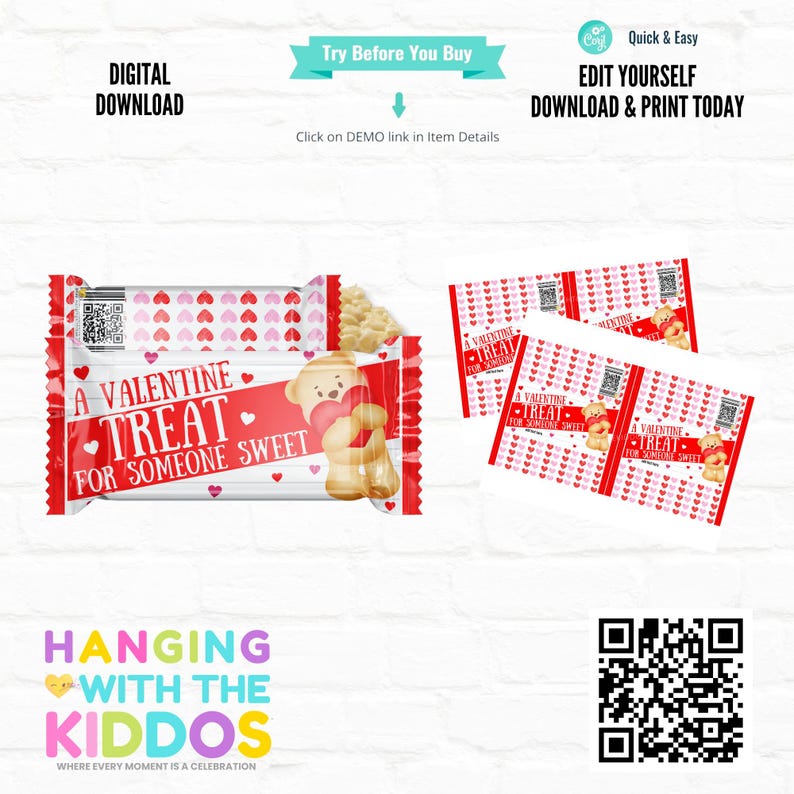 Personalized Valentine Milk and Cookies Wrapper | Editable DIY Snack ...