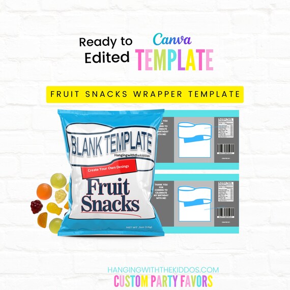 Blank Fruit Snacks Template Canva Editable Template 0 9 Oz By Hanging
