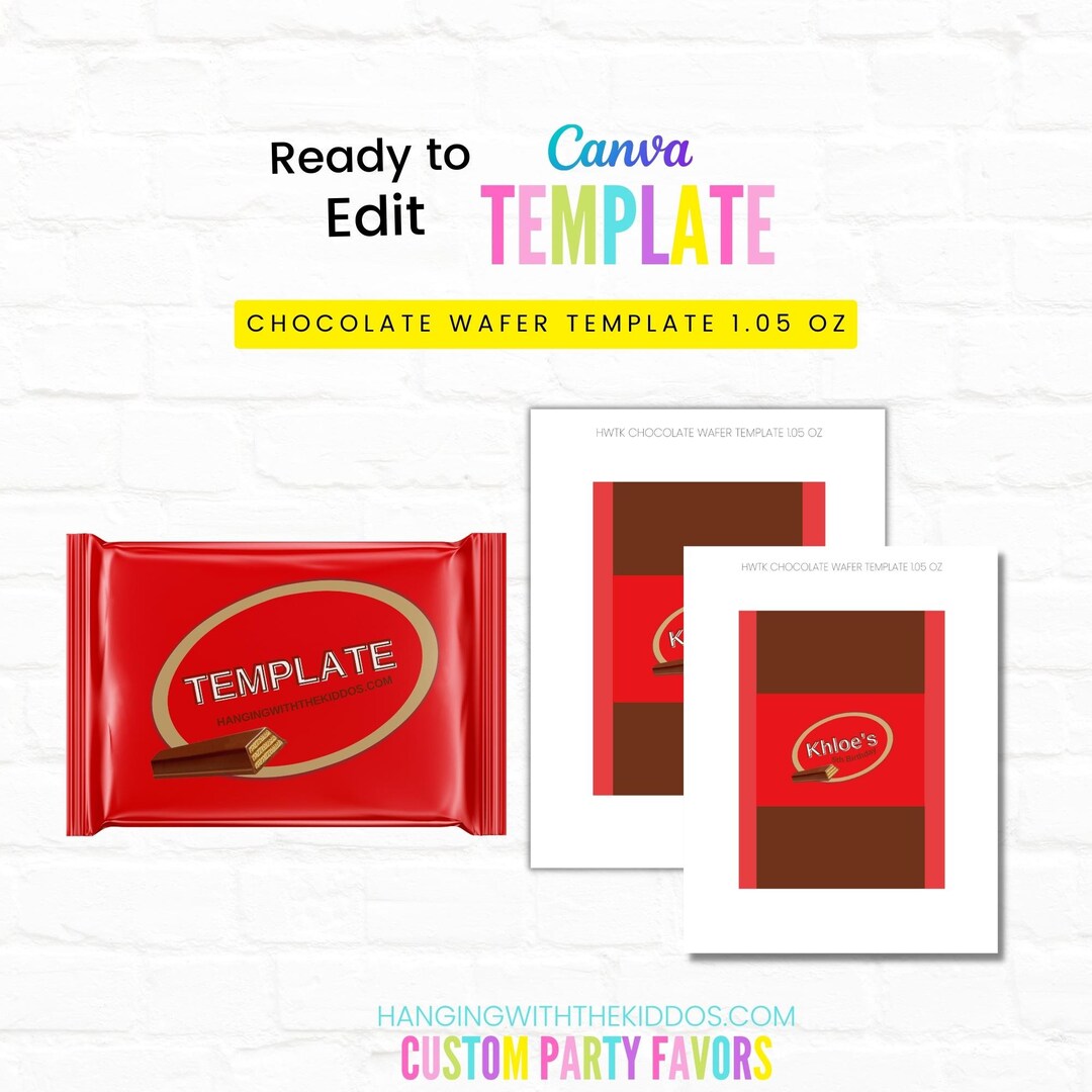 CHOCOLATE WAFER TEMPLATE Instant Download Canva Editable - Etsy UK