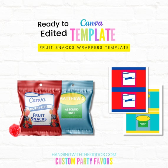 Blank Fruit Snacks Template Canva Editable Template 0 9 Oz By Hanging