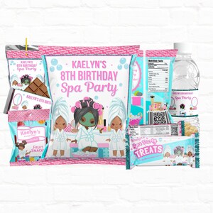 Bundle Spa Party Party Favors| Chip Bags| Rice Krispy | Juice Pouch ...