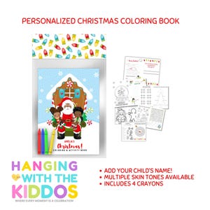 Personalized Christmas Coloring Book & Activity Set for Kids | Multiple ...