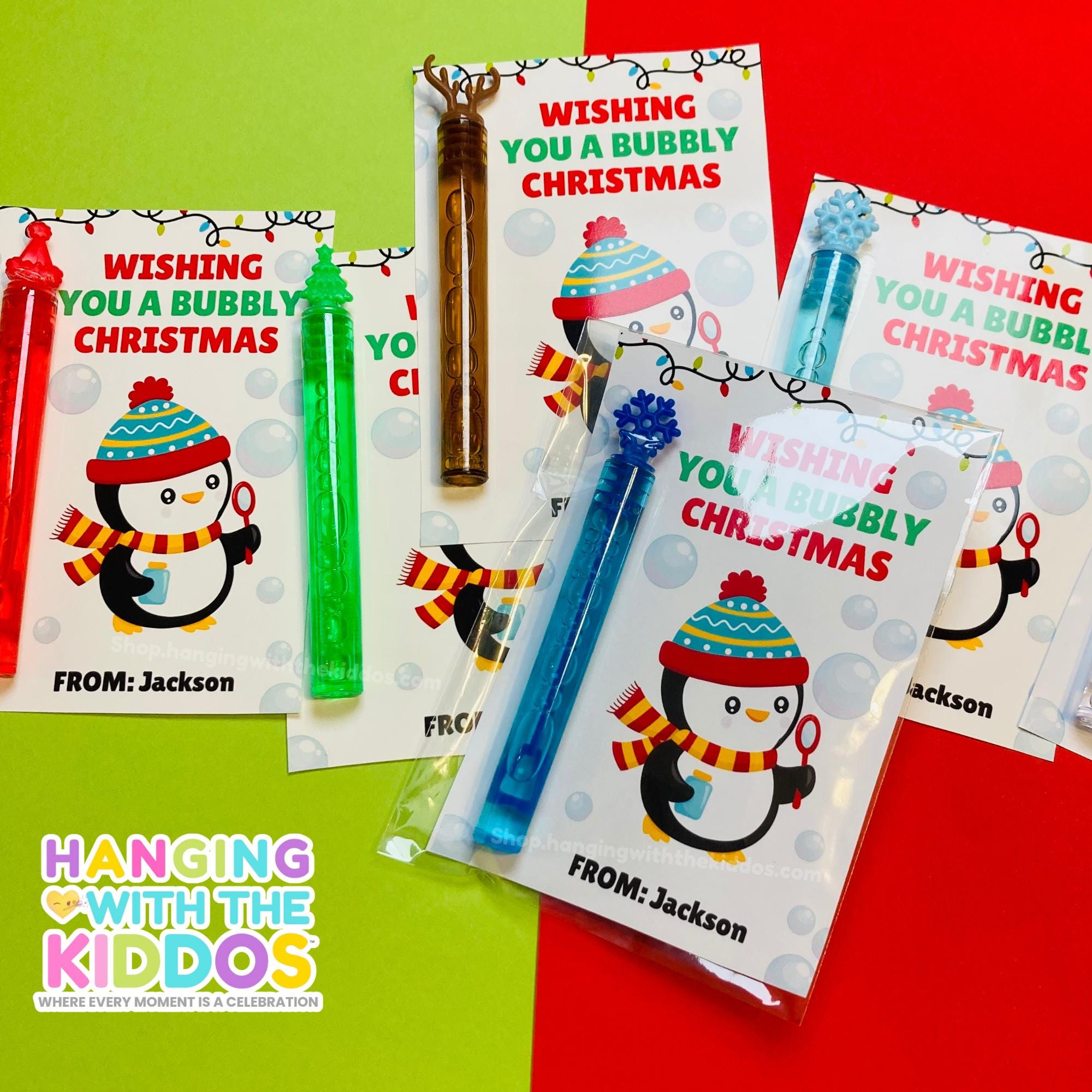 Custom Christmas Bubble Stick Favor – “wishing You a Bubbly Christmas ...