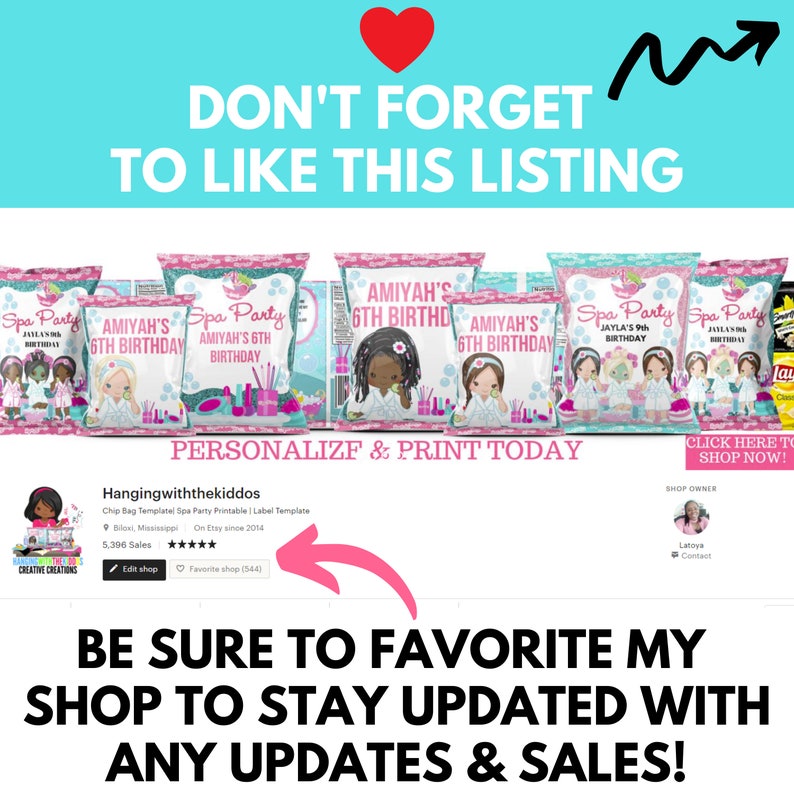 Party Favor Template Bundle 20 Party Favor Blank Snack Label Etsy