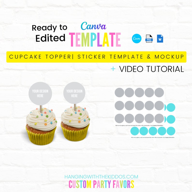 Blank Cupcake Topper Template Instant Download 2 Inch Circle - Etsy Canada