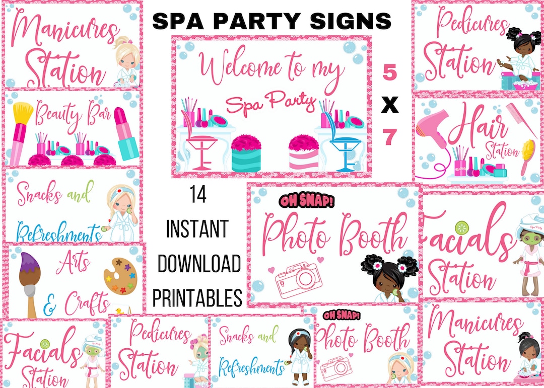 Spa Party Printables| Spa Party for Girls | Spa Birthday Party Activity ...