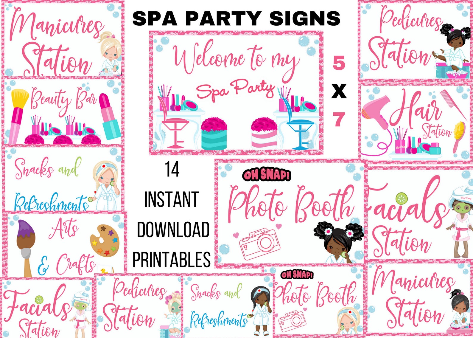 Spa Party Printables Spa Party for Girls Spa Birthday Party - Etsy Canada