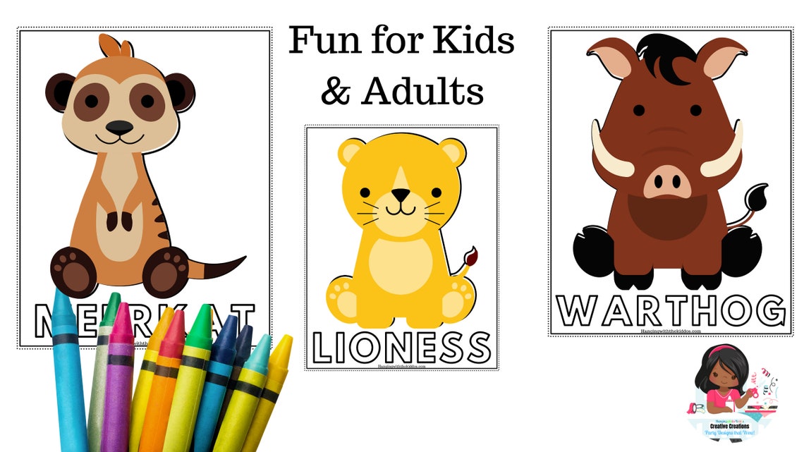 African Animals Coloring Book Printable Colouring Book for - Etsy