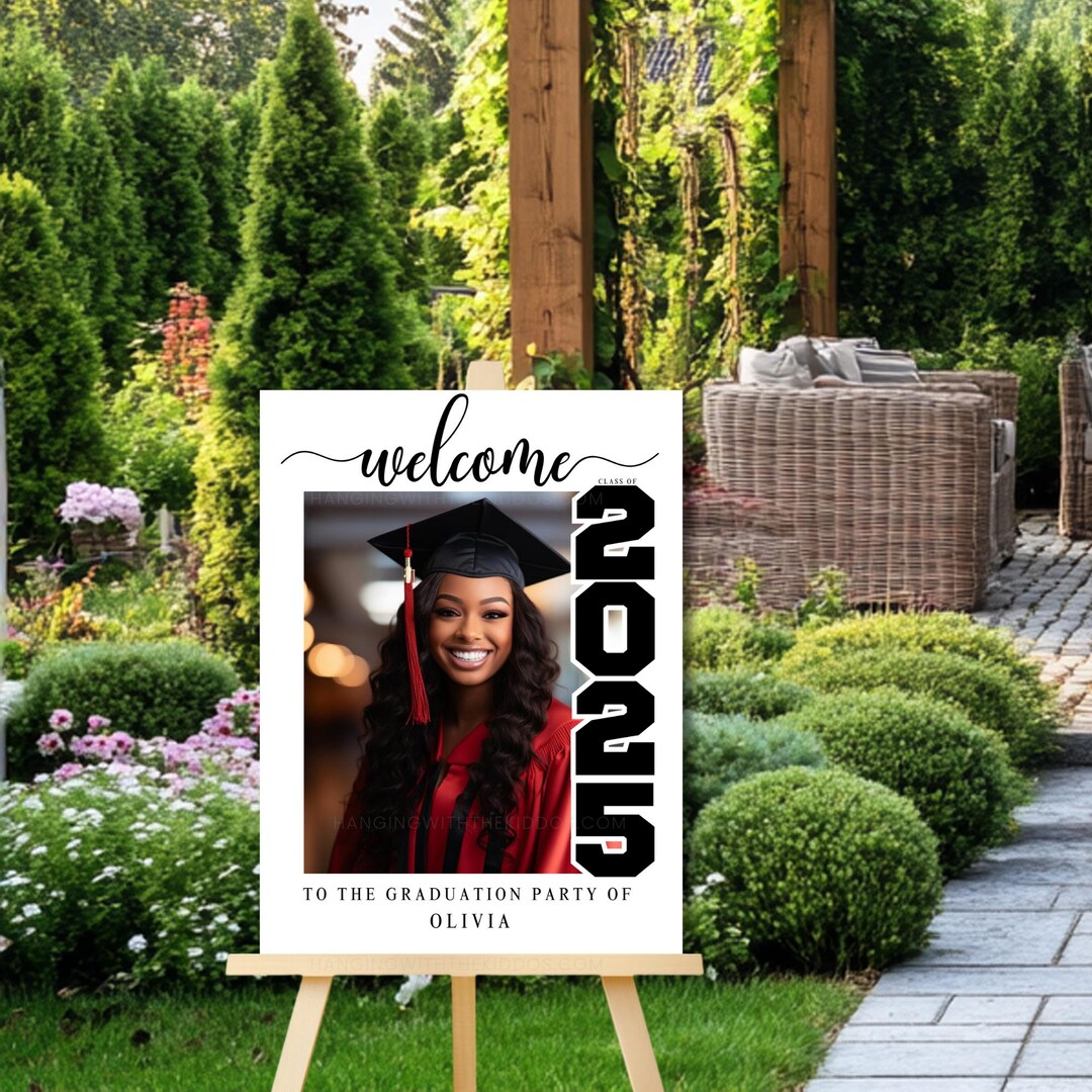 Personalized Graduation Welcome Sign Canva Template With Custom Photo ...