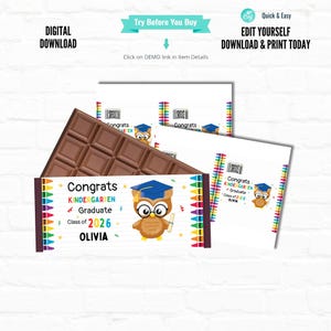 Personalized Graduation Candy Bar Wrappers | Digital Printable Party ...