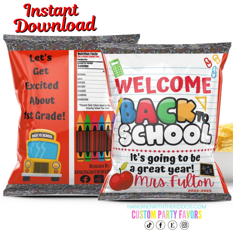 Welcome Back to School Gift From Teacher Welcome Bags | Ready to Edit ...