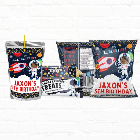 Little Space Birthday Boy Astronaut Custom Treats Party Package |1st ...