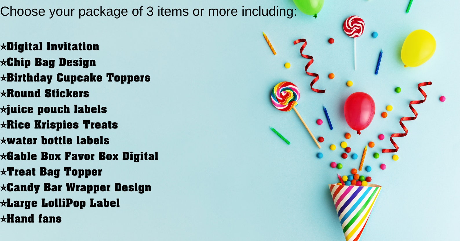 Custom Party Package Party Package Digital party pack | Etsy