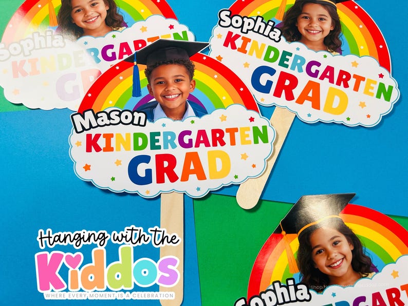 Personalized Kindergarten Graduation Fan, Custom Photo Prop, Class of ...