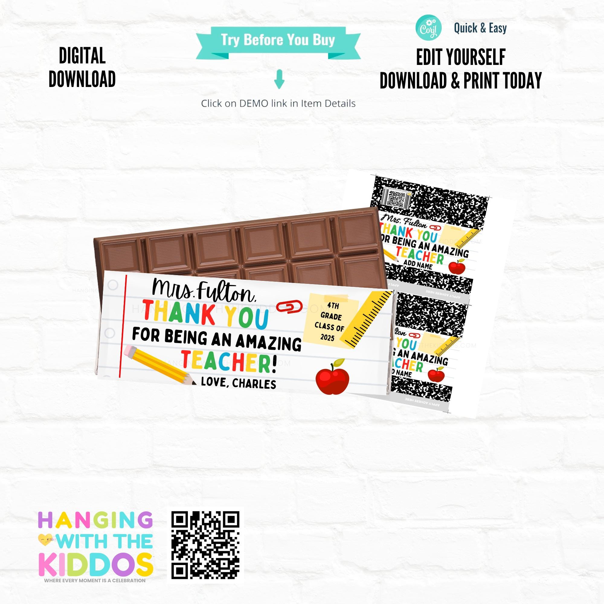 Teacher Appreciation Chip Bag Wrapper, Printable DIY Teacher Gift ...
