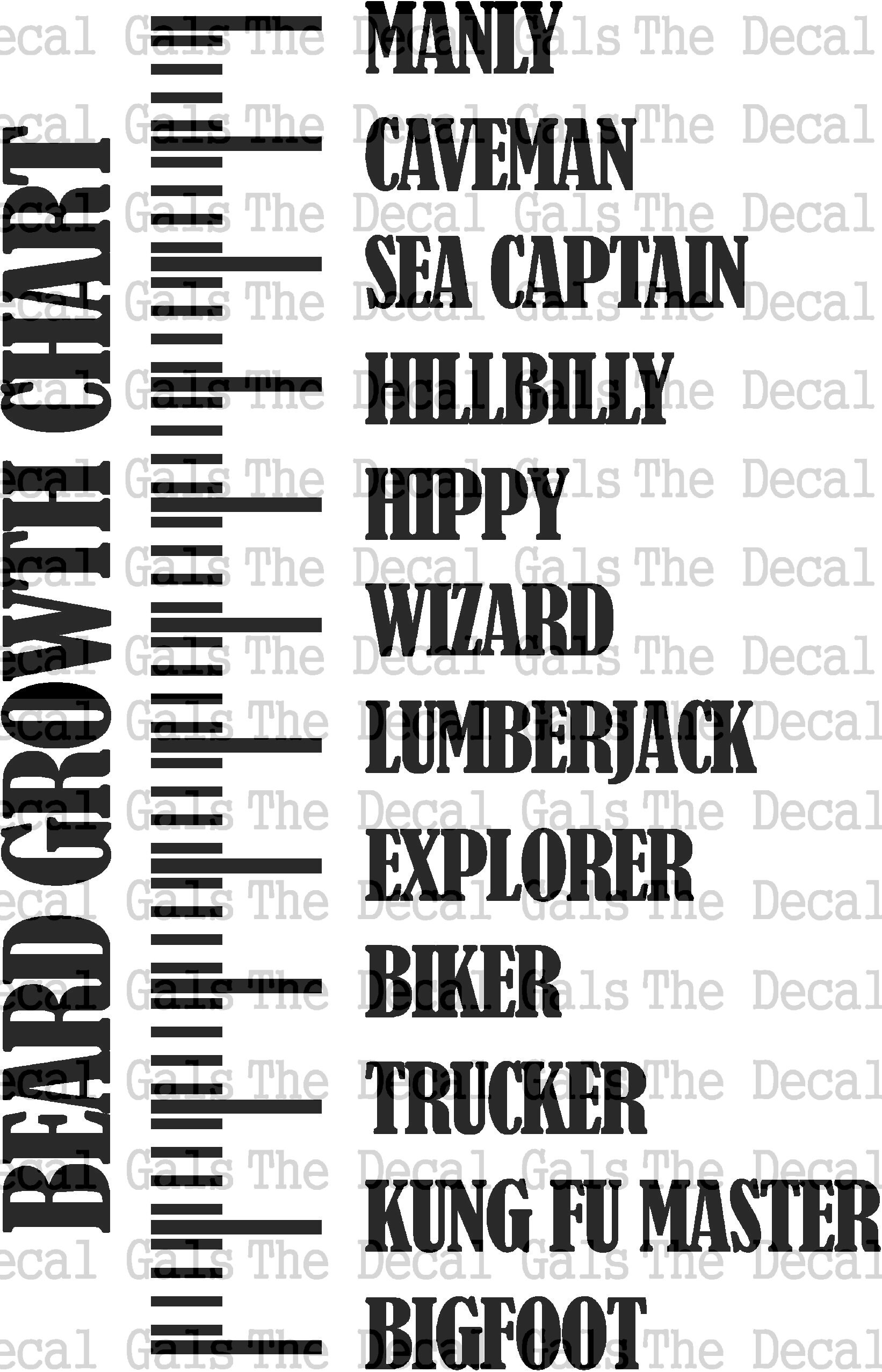 Beard Growth Chart Digital Download File PNG SVG DXF Vector Art - Etsy