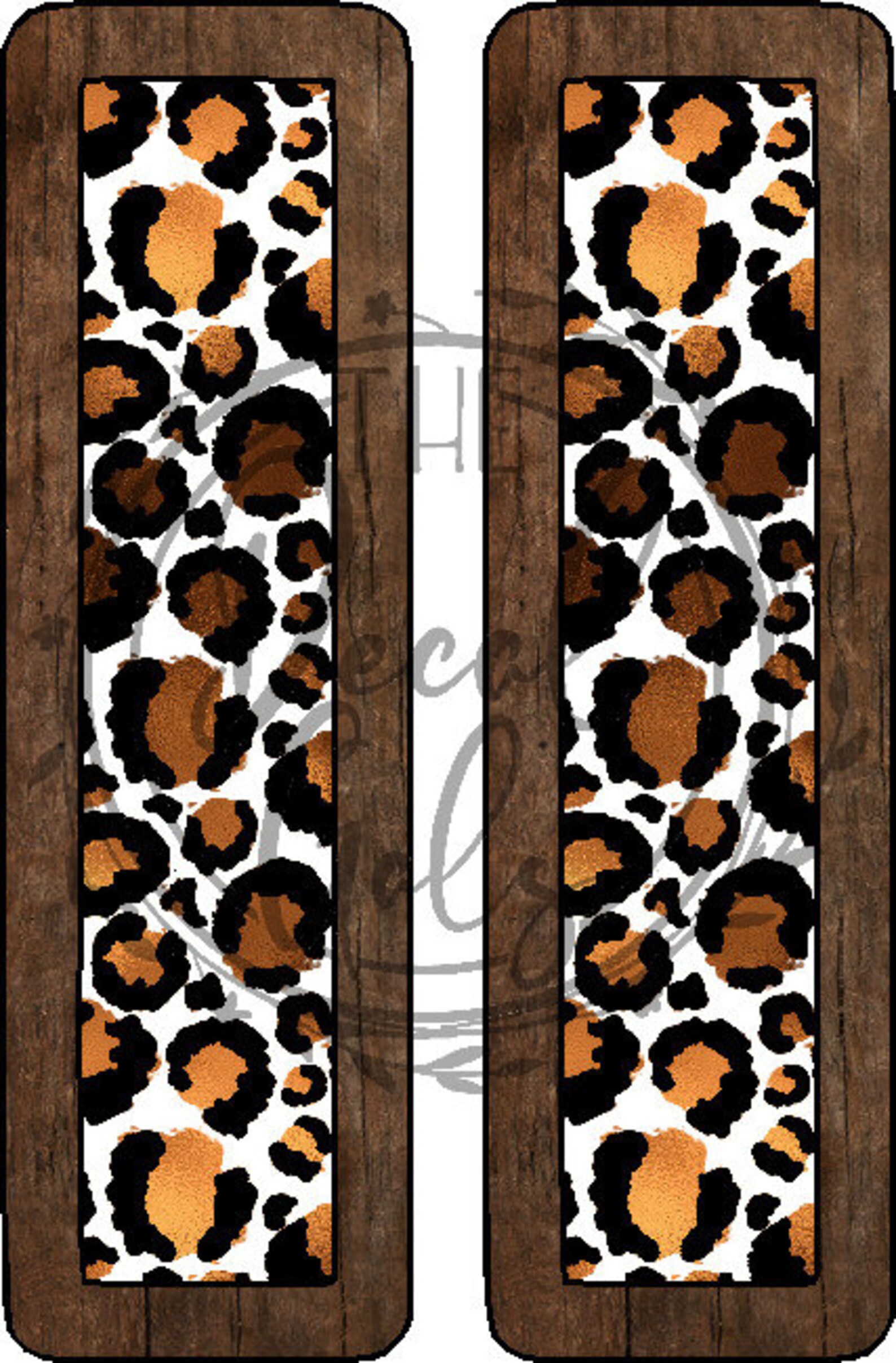 Faux Wood and Leopard Rectangle Earring Aparecium Templates - Etsy