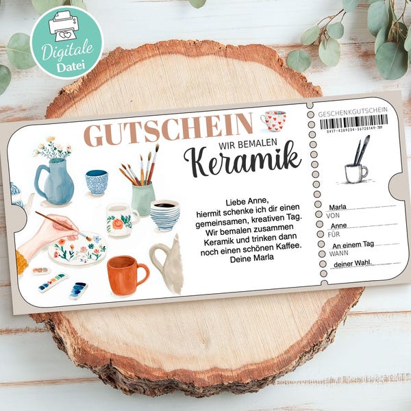 Gutschein Keramik Bemalen Basteln