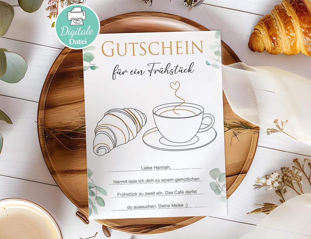 Gutschein Zum Fruhstucken Gehen