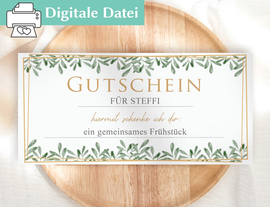 Editierbare Gutscheinvorlage Zum Ausdrucken Personalisiertes Gutschein ...