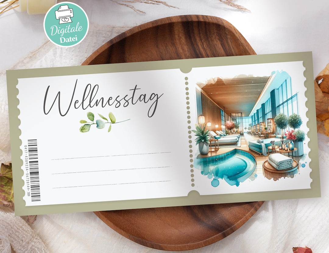 Wellness Voucher Template Digital Wellness Voucher to Print Out Gift ...