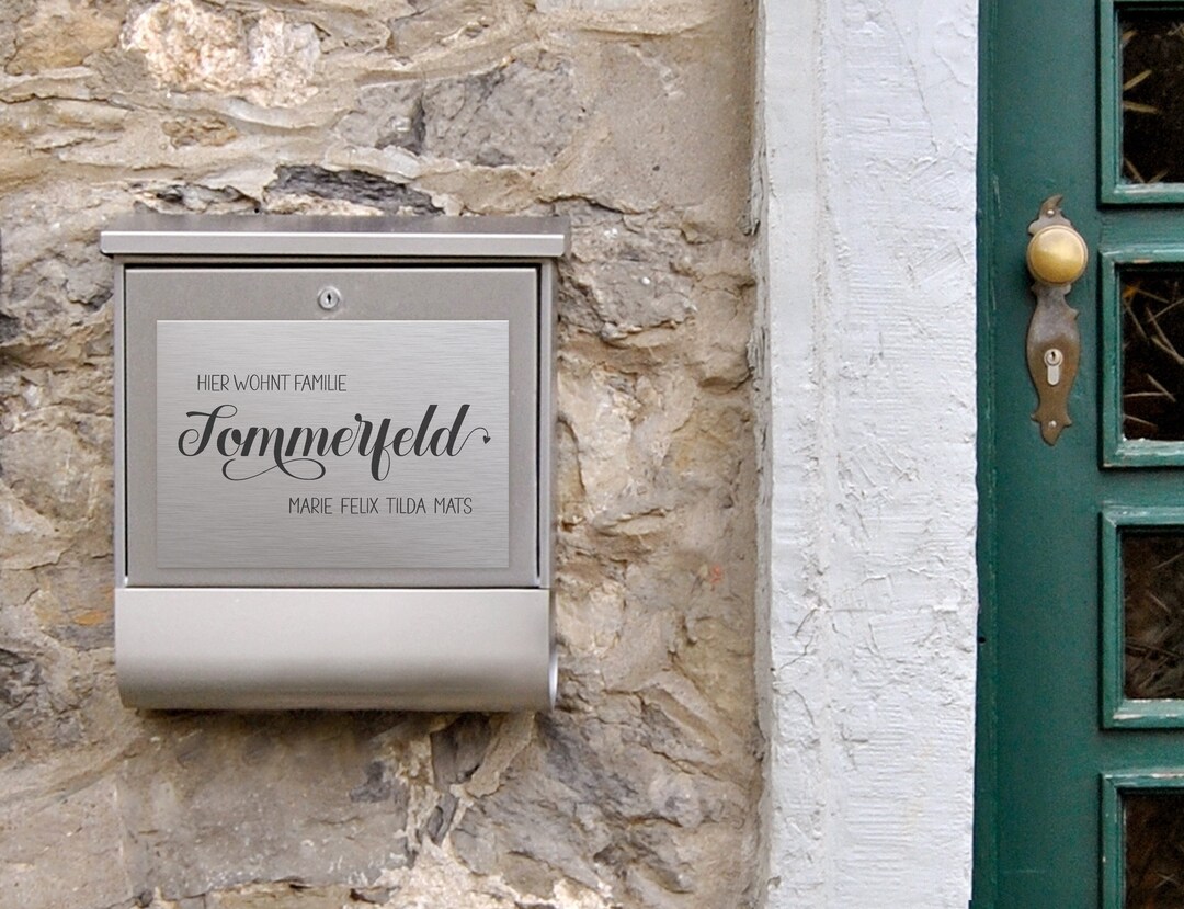 Letterbox Sign Stainless Steel, Self-adhesive Family Sign Outside Door ...