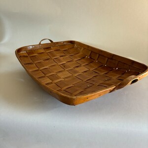 Antique Extra Large Woven Wood Splint Footed Gathering Basket With ...