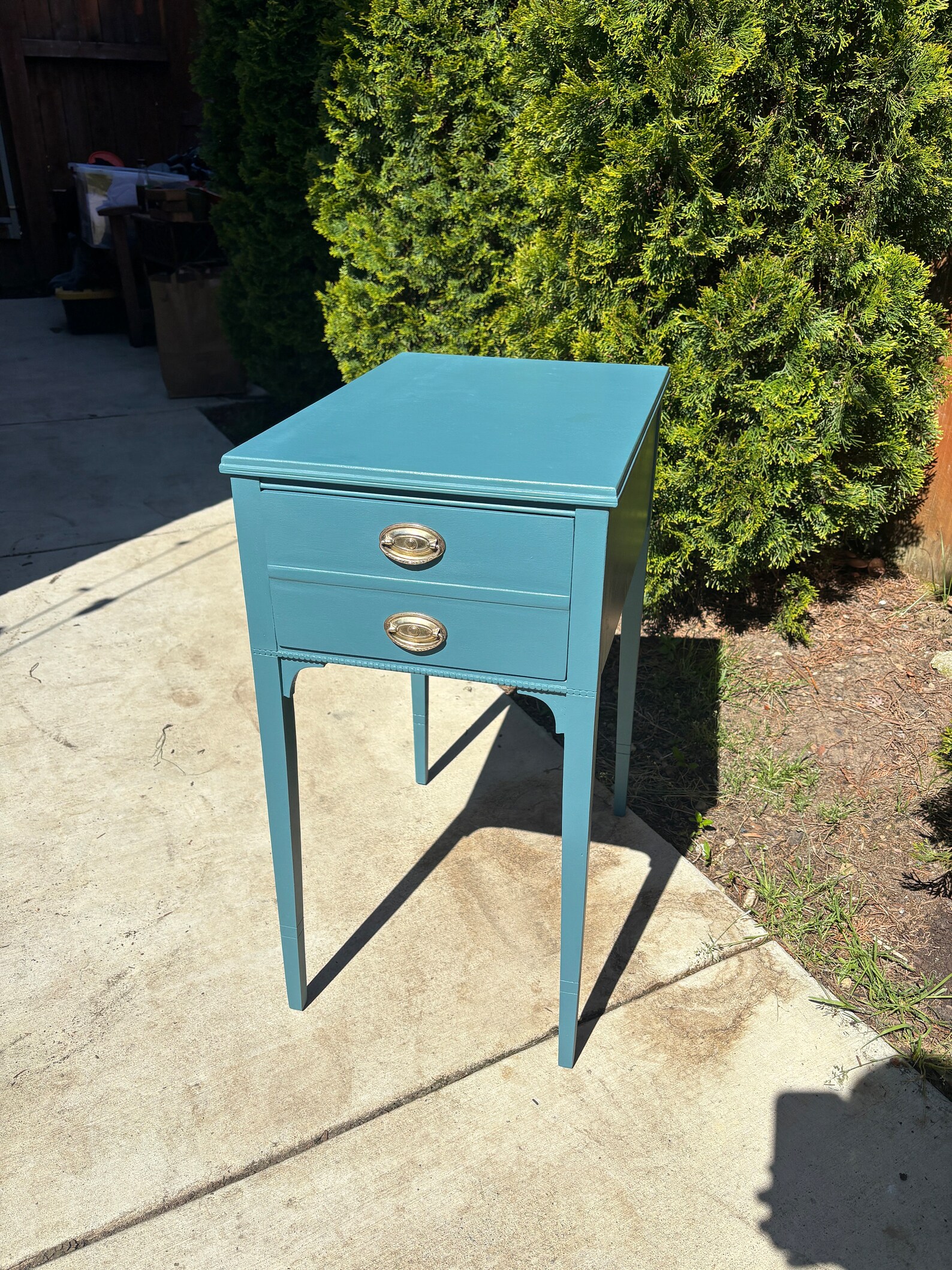 SOLD* Vintage Dusty Blue End Table or Nightstand Made of Solid Wood - Etsy