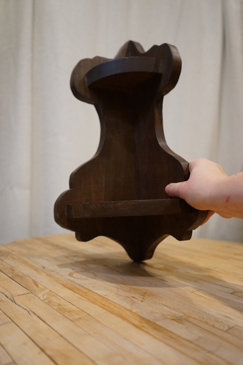 Vintage MCM Corner Curio Wooden Wall Shelf 17 Display Two - Etsy