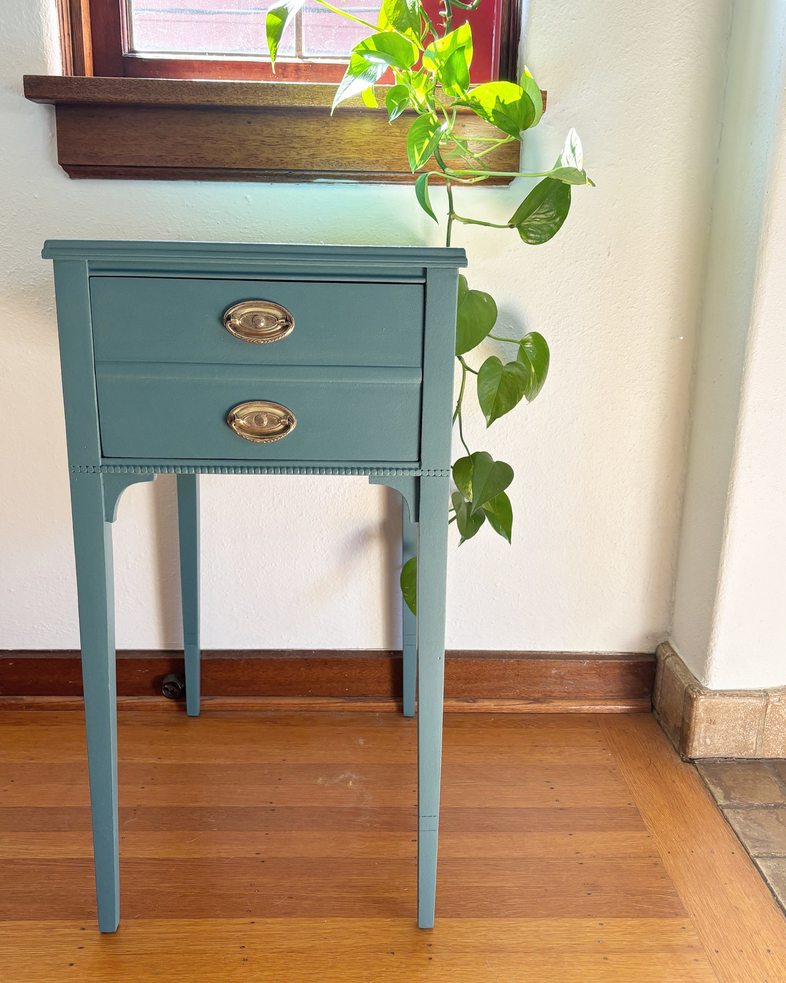 SOLD* Vintage Dusty Blue End Table or Nightstand Made of Solid Wood - Etsy