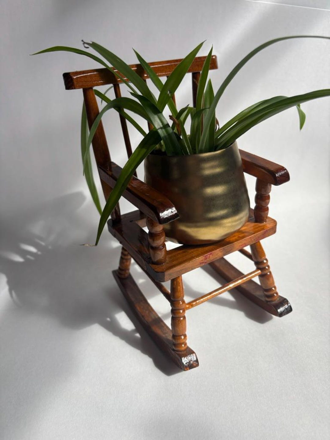 Handmade Miniature Wood Rocking Chair: Doll Display, Plant Stand - Etsy