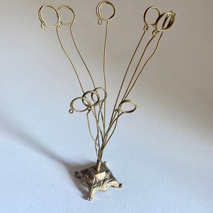 Vintage Brass Memo Tree, Retro 70s / 80s Office Decor Pretty Floral ...