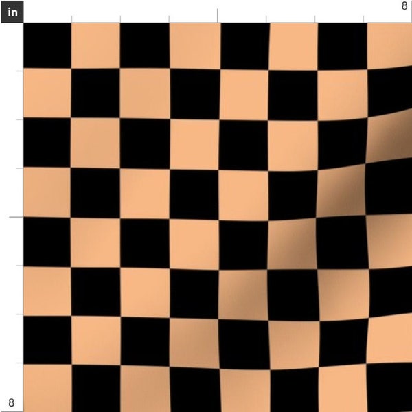 Orange Black Checkerboard Fabric - Etsy