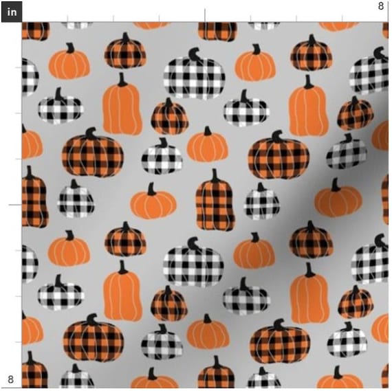 Plaid Pumpkins Halloween Fabric By The Yard Pumpkins | Etsy